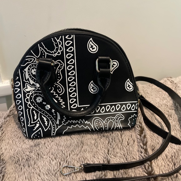 Bags | Black And White Bandana Print Purse | Poshmark